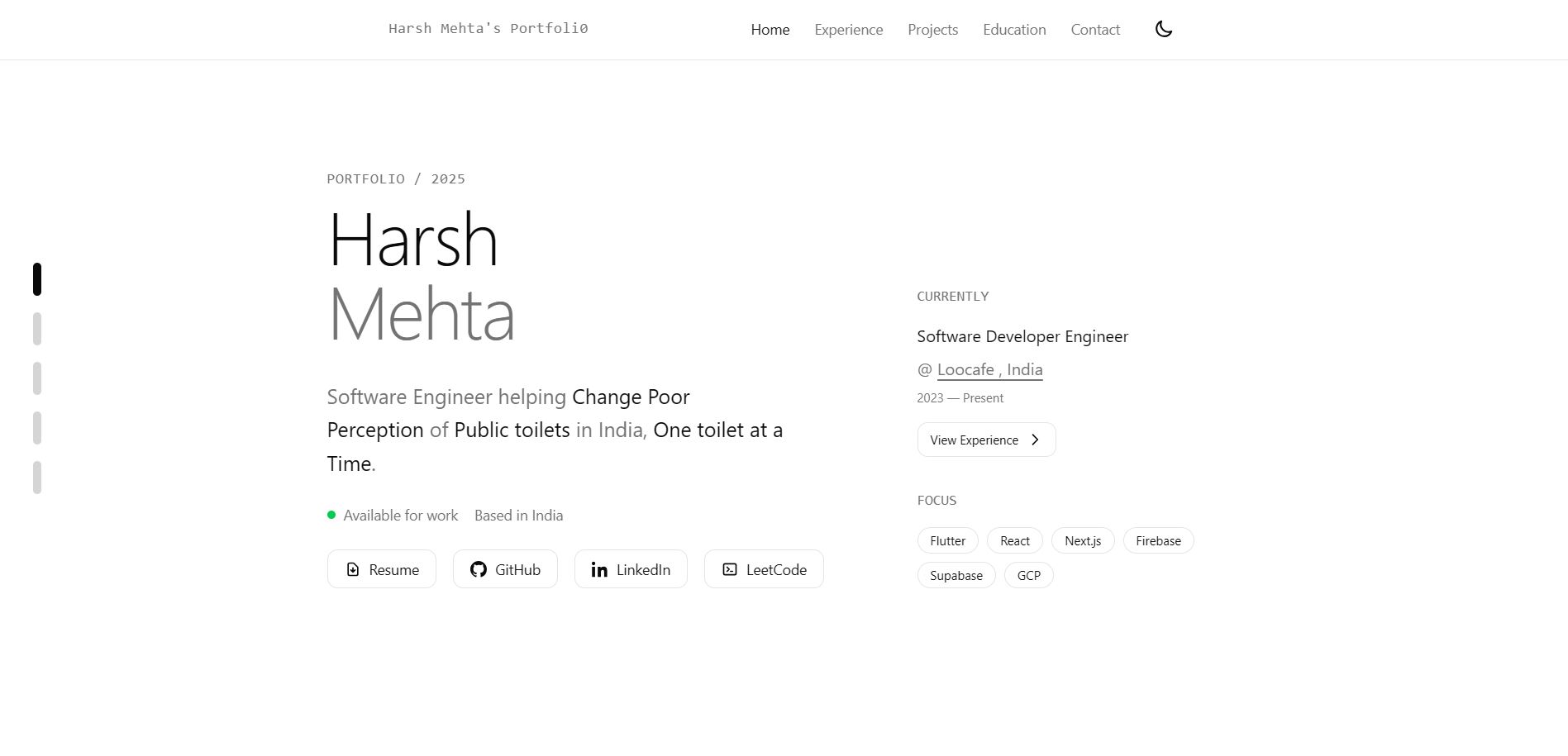 Harsh Mehta's Portfolio